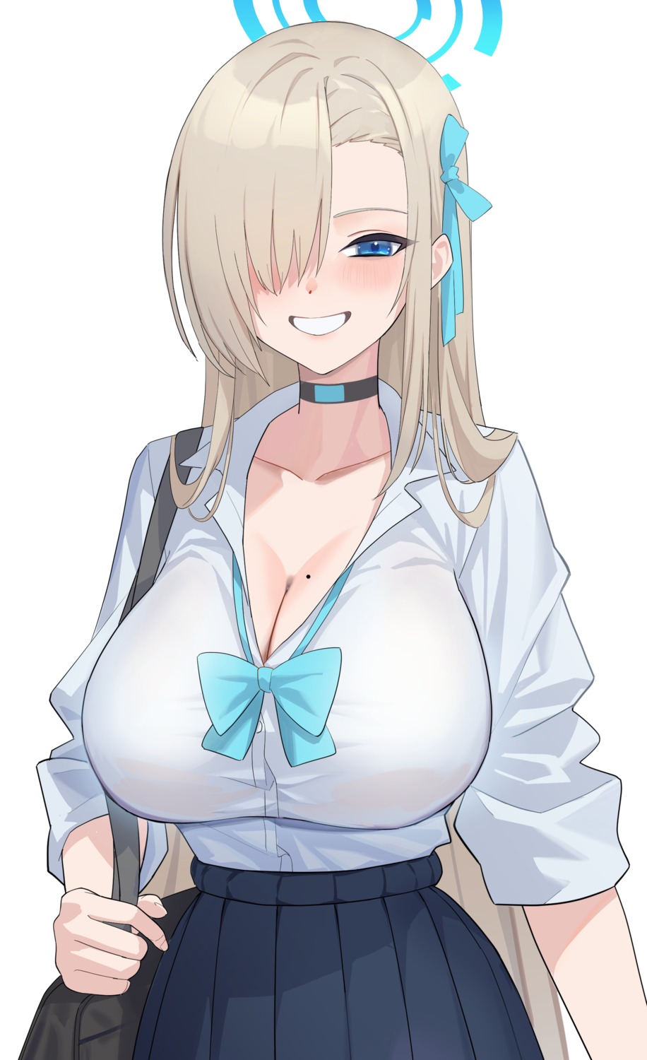 takeda yousuke blue archive ichinose asuna cleavage halo open shirt seifuku | #1176522 | yande.re